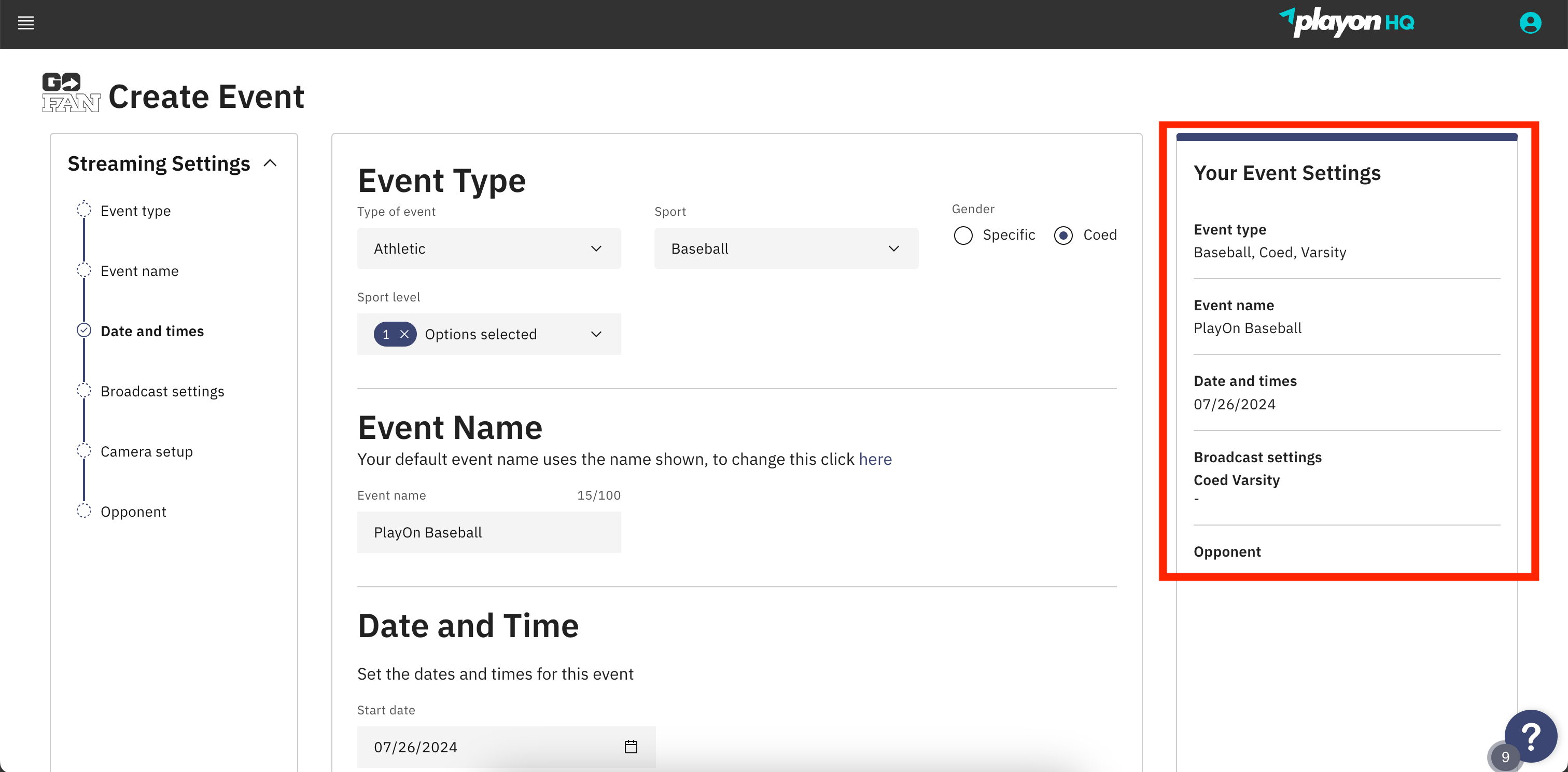 How to Create Streaming Single Events in HQ