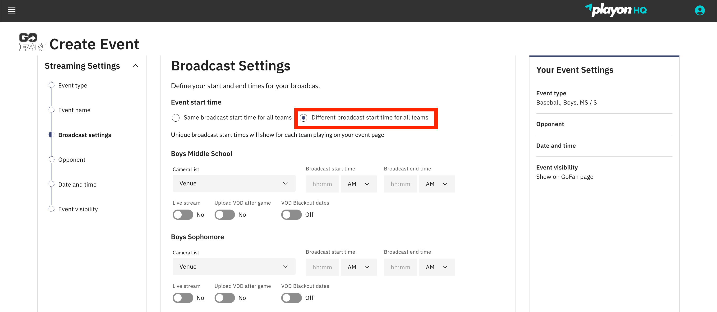 How to Create Streaming Single Events in HQ