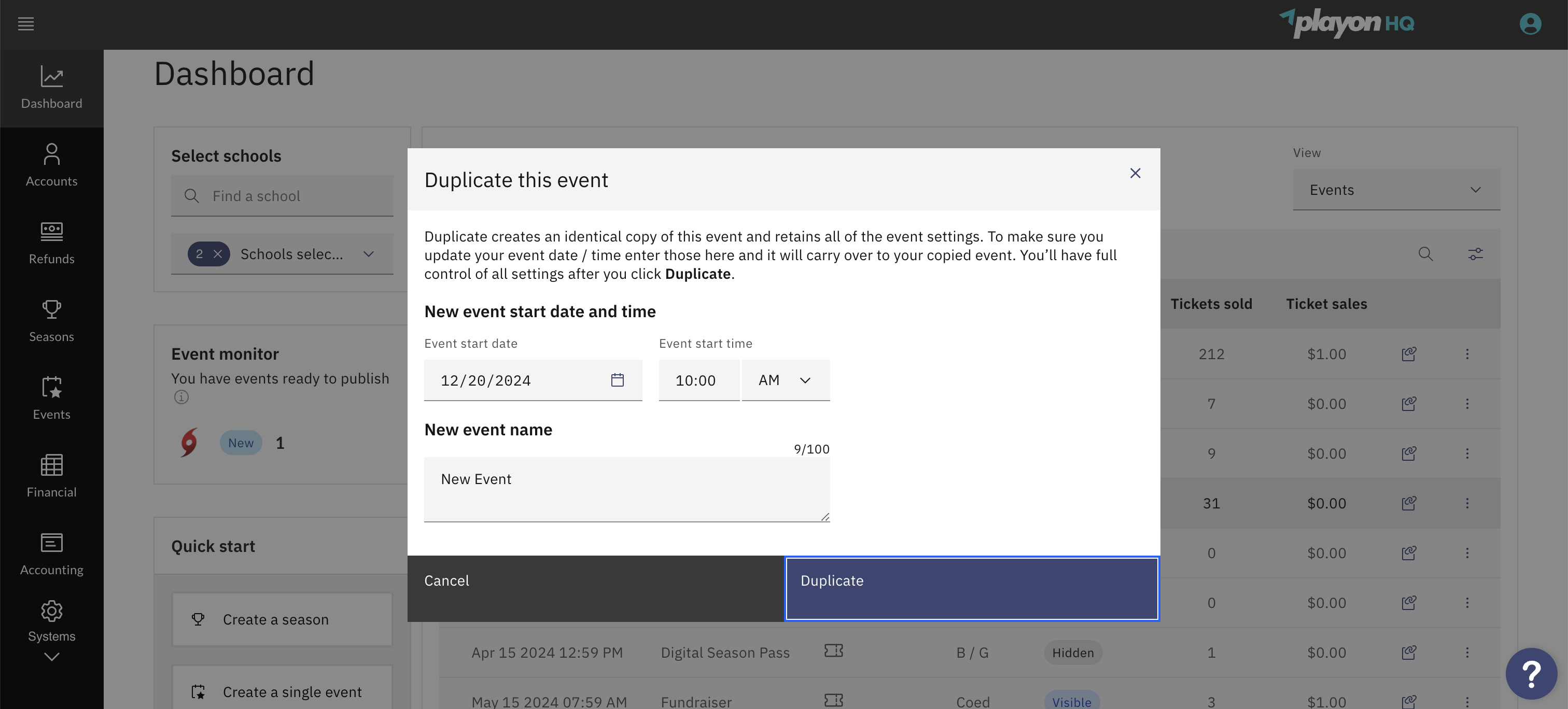 How to Duplicate Events