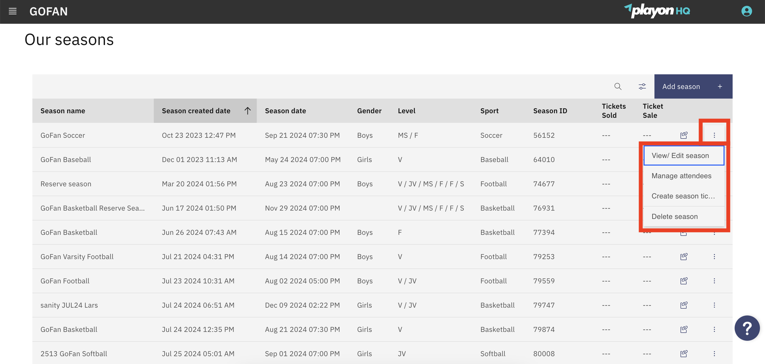 How to Manage Seasons