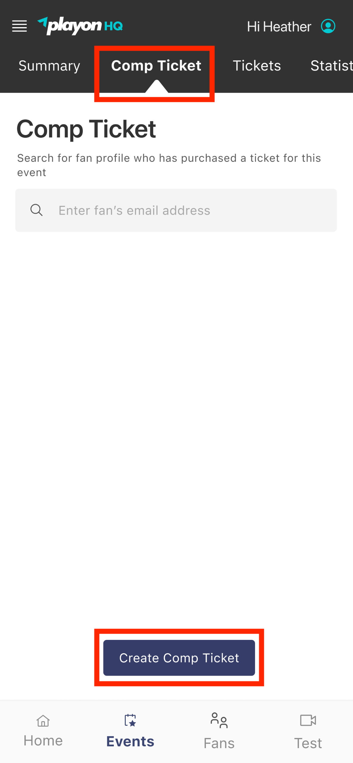 How to Provide a Complimentary Ticket in Mobile HQ